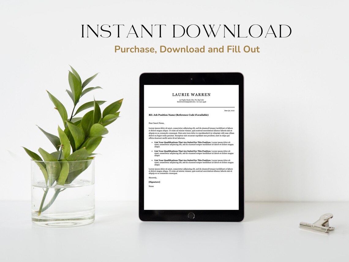 ATS Friendly Cover Letter Template for Mac and Google Docs 2023 ...