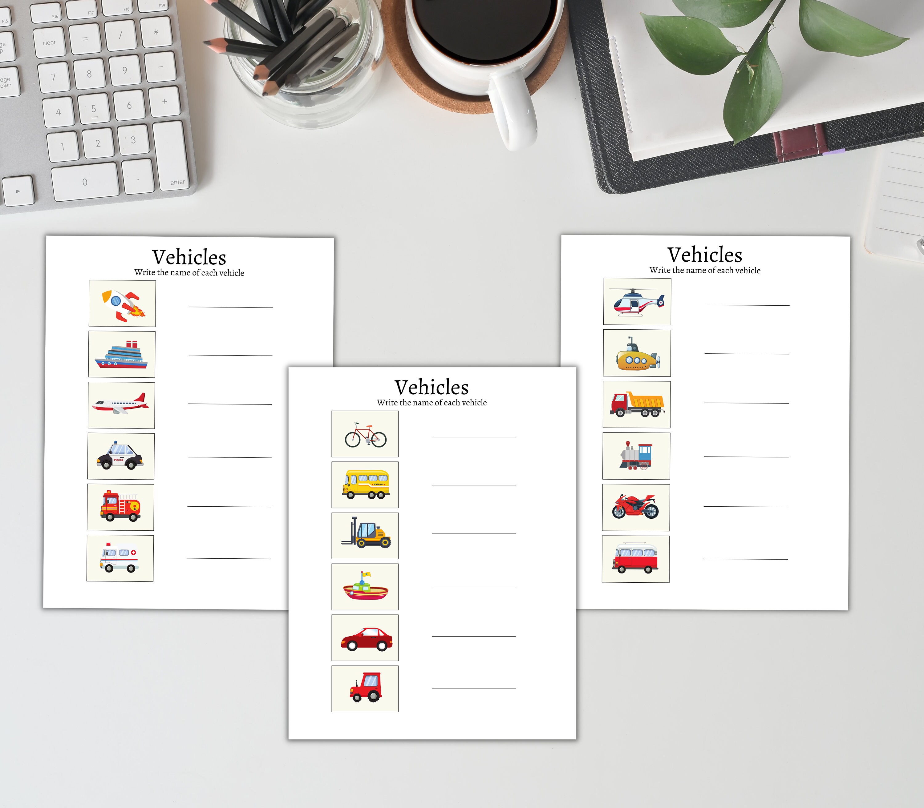 Printable Vehicle Bundle, Kids Activity, Learning About Vehicles ...