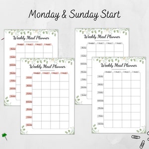 Printable Weekly Meal Planner & Grocery List (A5 A4 Letter) (PDF) - Etsy