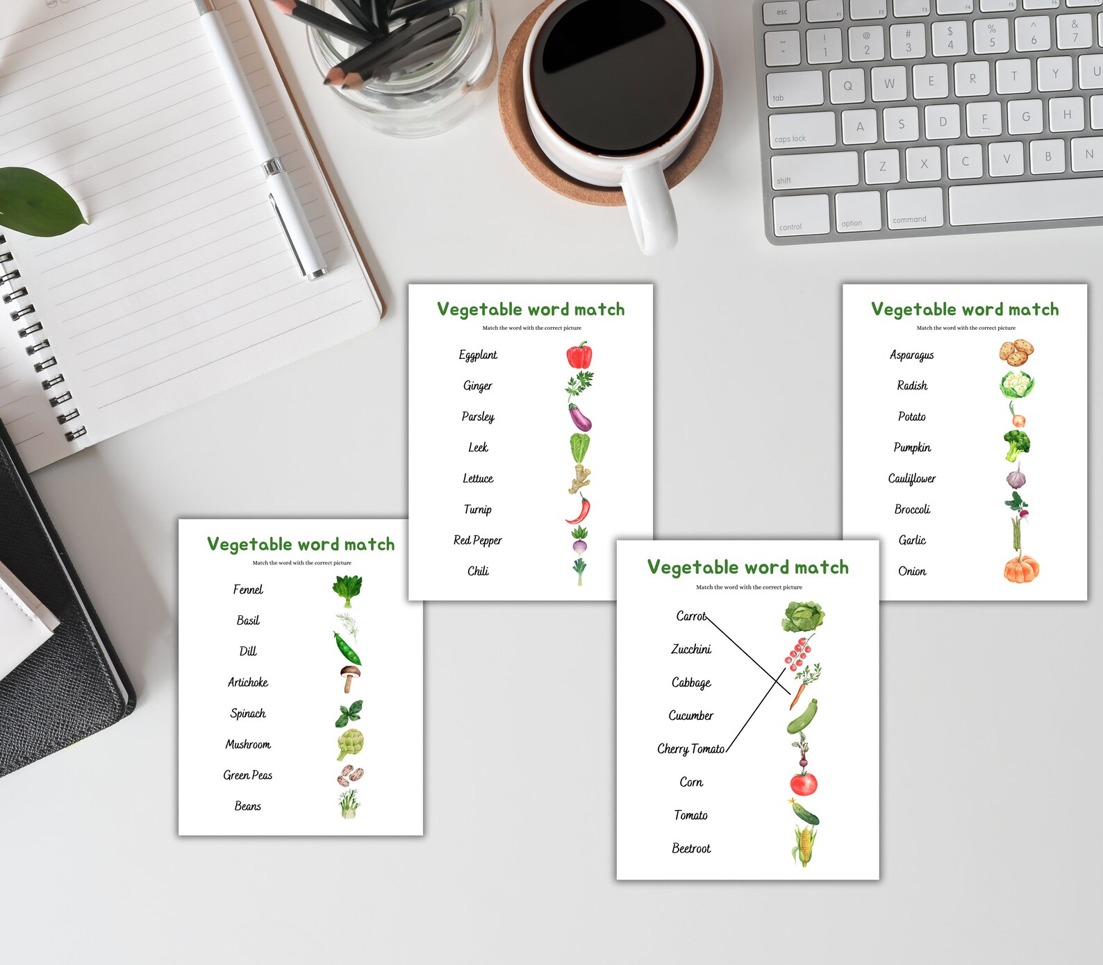 Vegetable Flash Cards: Kids Learning Activity Bundle (printable PDF) - Etsy