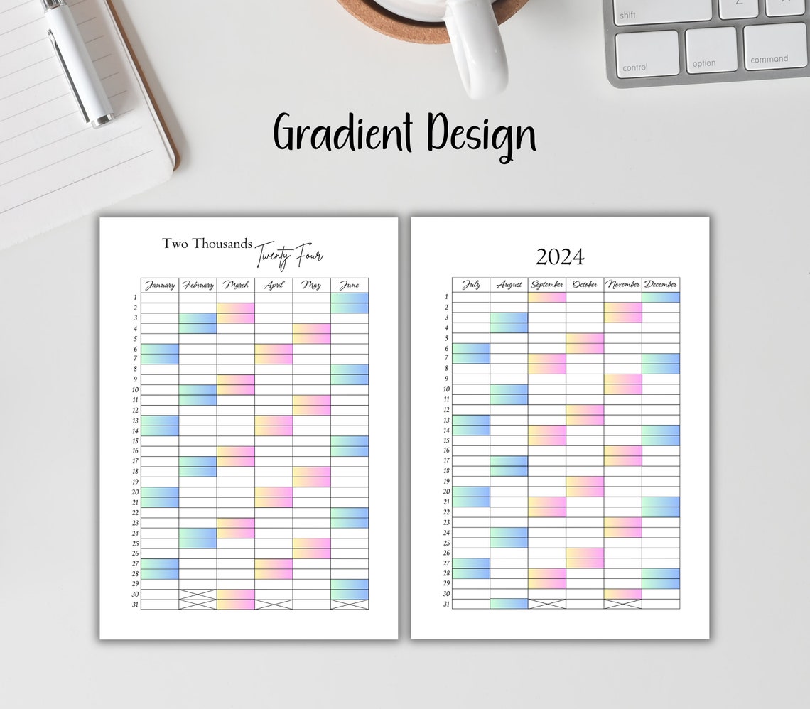 Printable 2024 Yearly Planner, 2024 Calendar, Year Planner Insert, Year ...