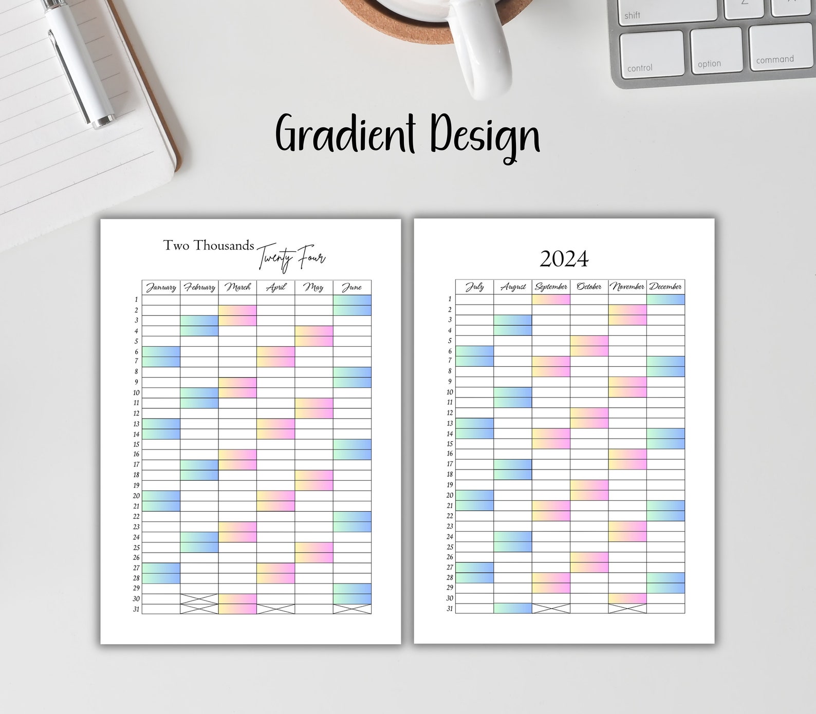 Printable 2024 Yearly Planner, 2024 Calendar, Year Planner Insert, Year ...