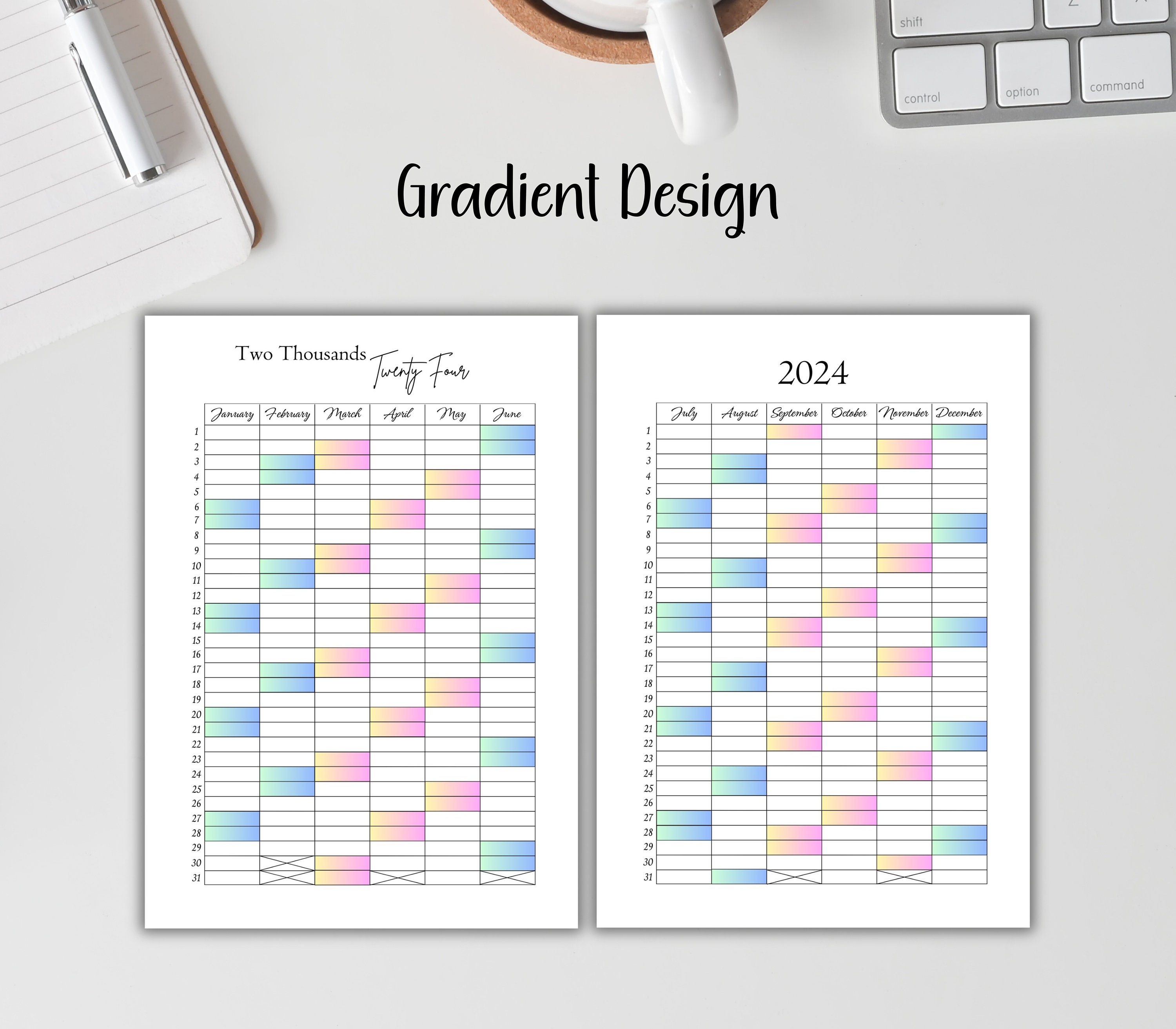 Printable 2024 Yearly Planner, 2024 Calendar, Year Planner Insert, Year ...