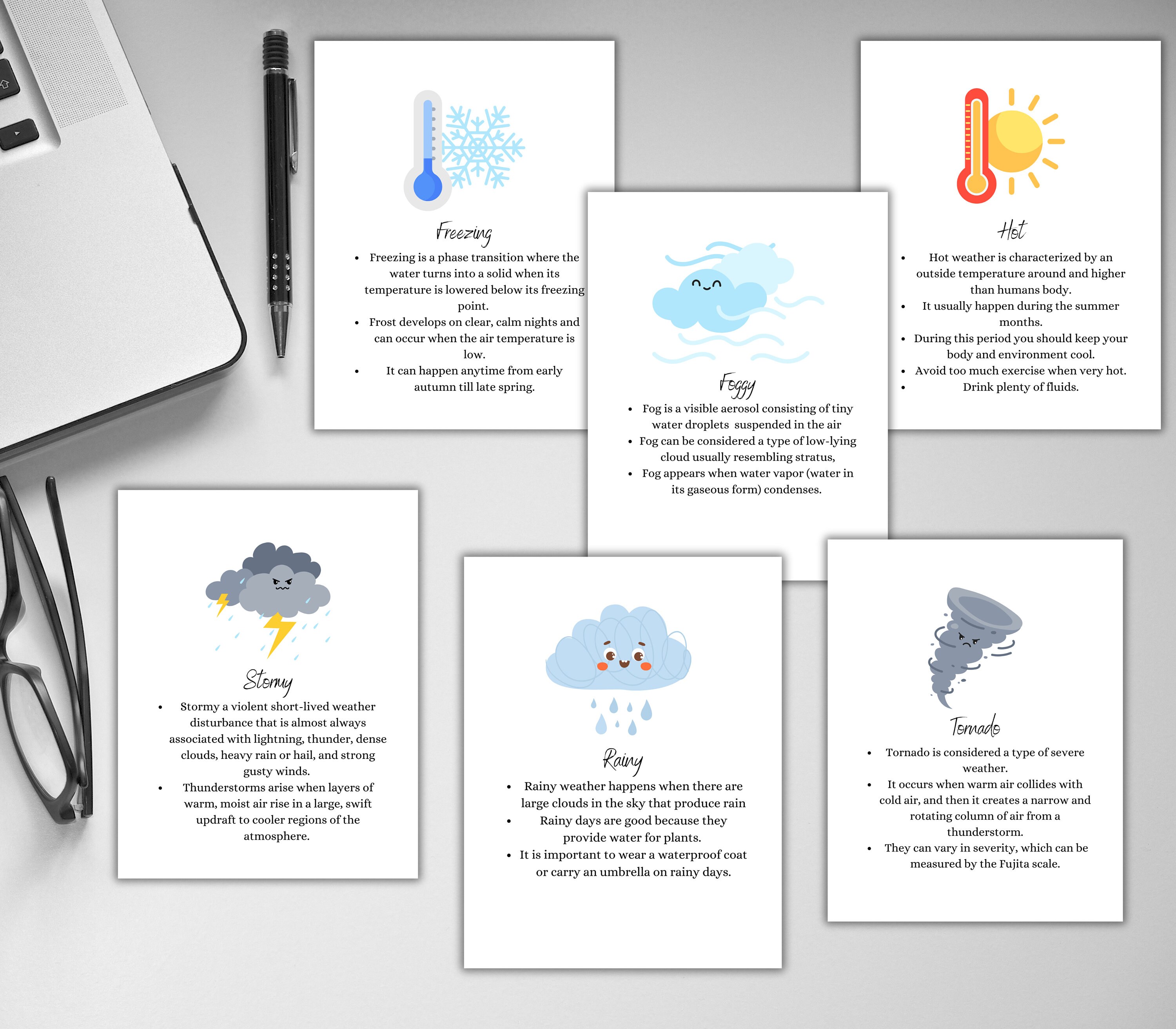 Printable Weather Bundle, Kids Activity, Weather Carts, Educational ...