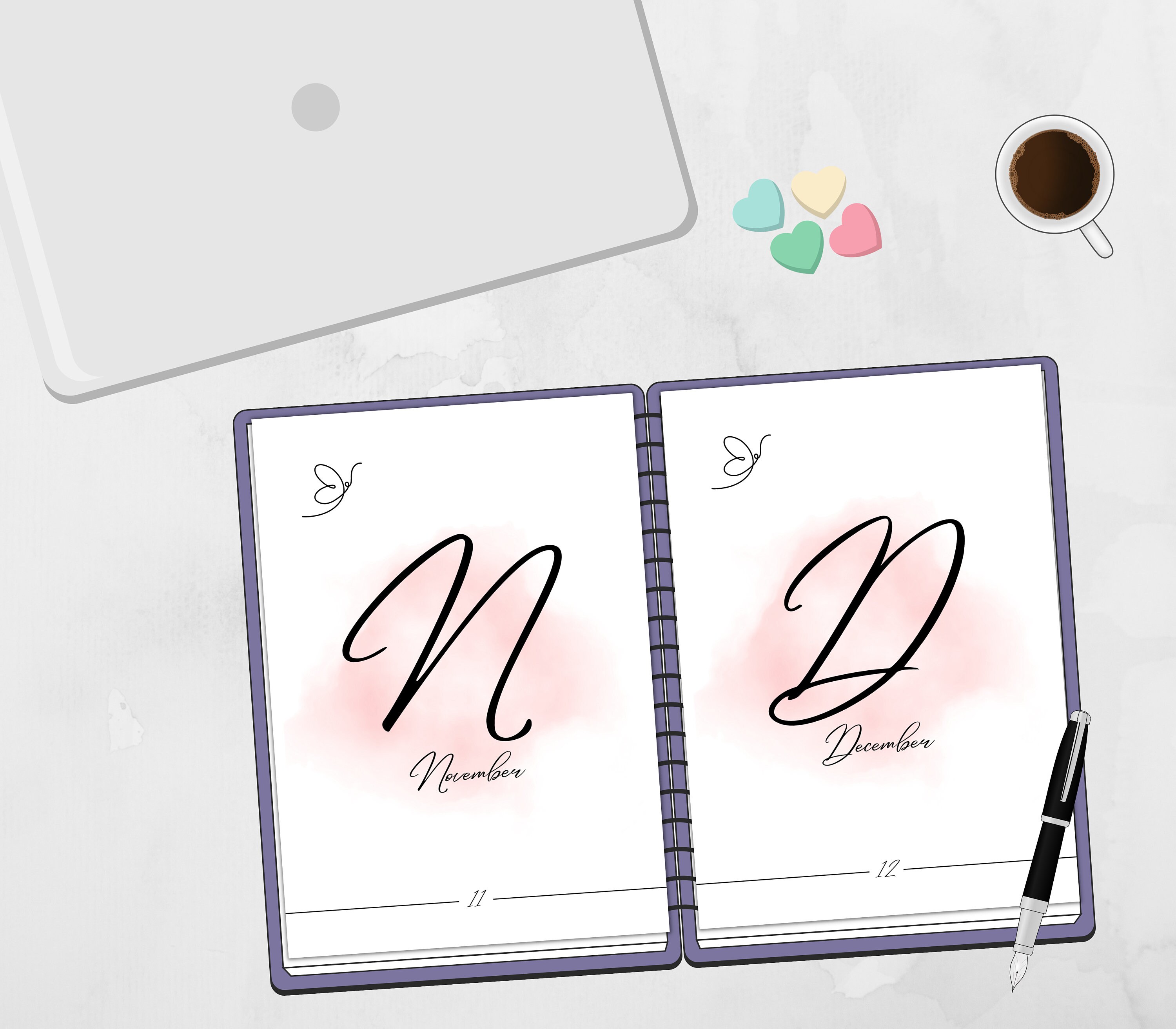 Printable Monthly Cover Pages Dashboard Set, Journal Dividers ...