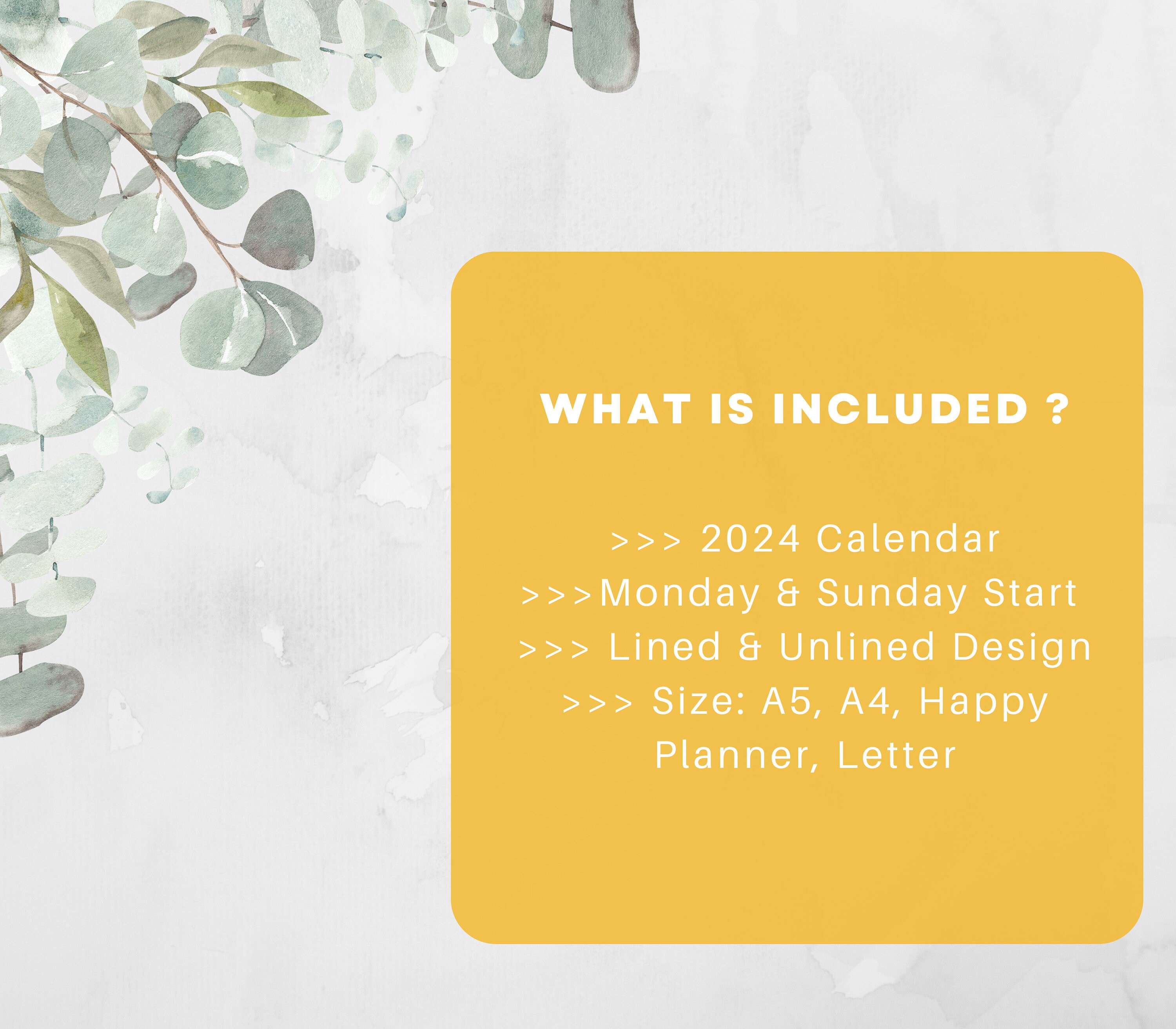 Printable Yearly Planner, Quarterly Tasks & Goals, 2024 Year at a ...