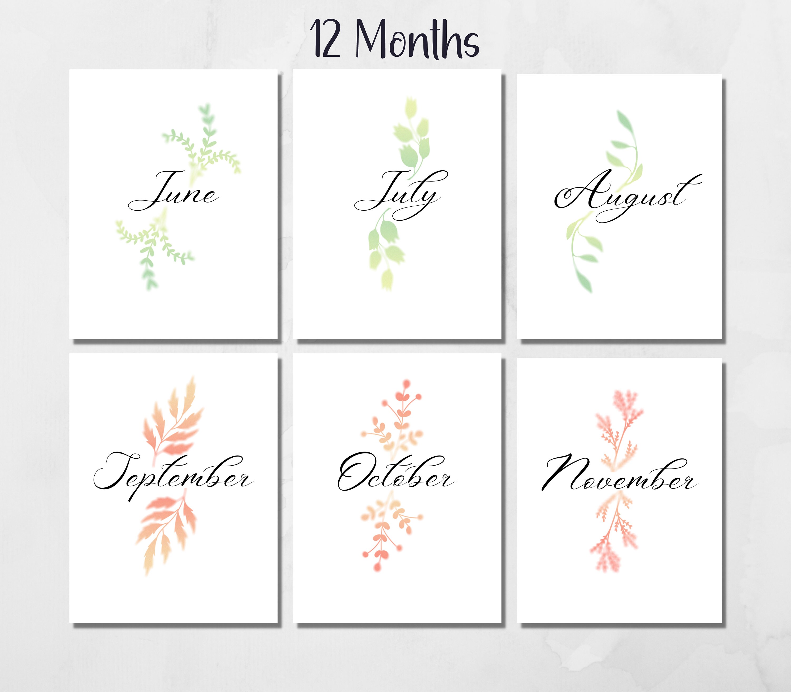 Printable Watercolor Monthly Dashboards, Monthly Inserts, Planner Pages ...