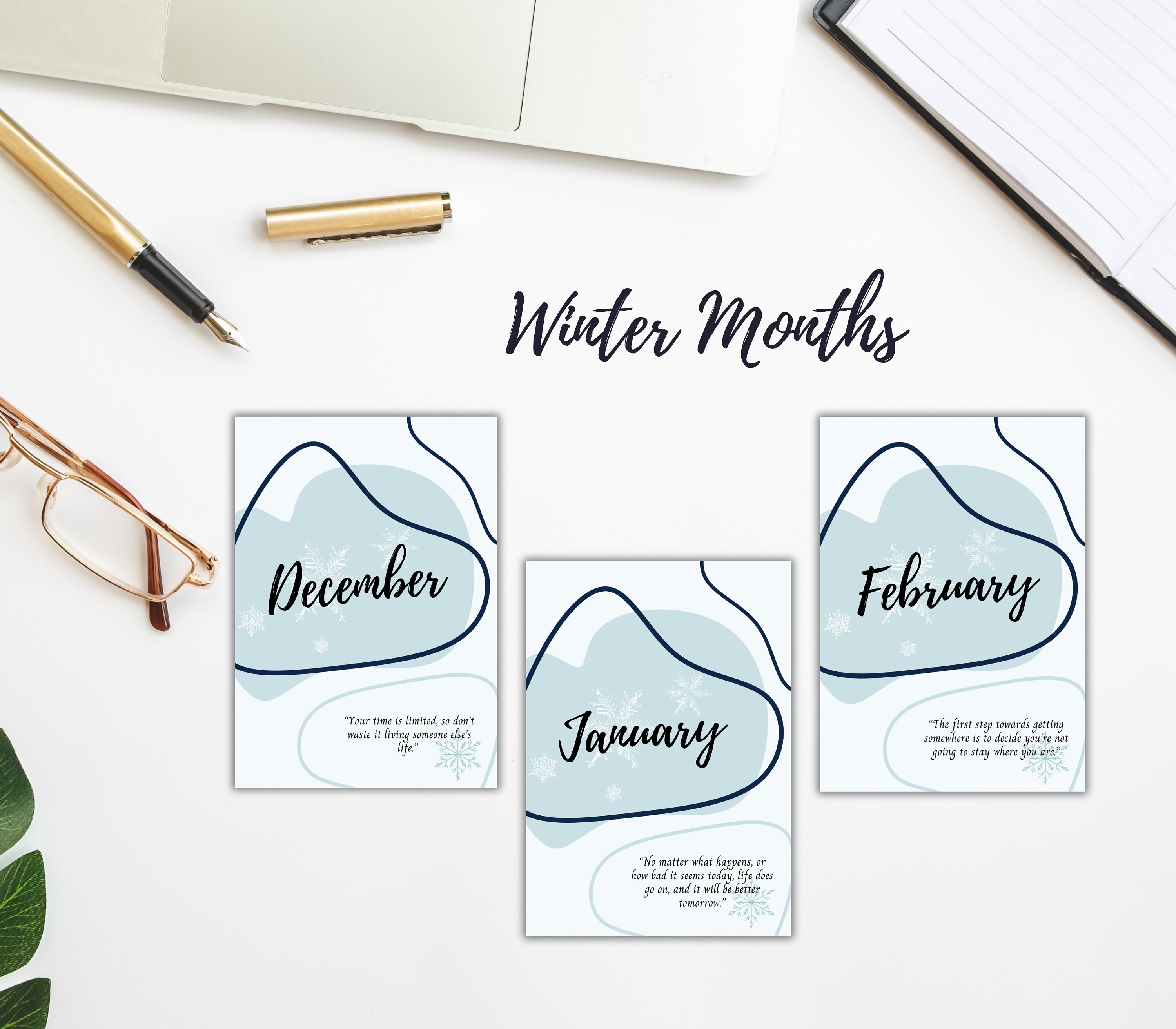 Printable Motivational Monthly Dashboard, Seasonal Monthly Planner ...