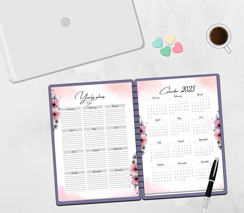 Printable Yearly Planner Quarterly Tasks & Goals 2023 Year - Etsy