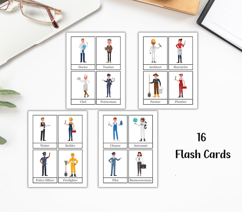 Printable Professions Activity, Occupations Poster, Professions Flash ...