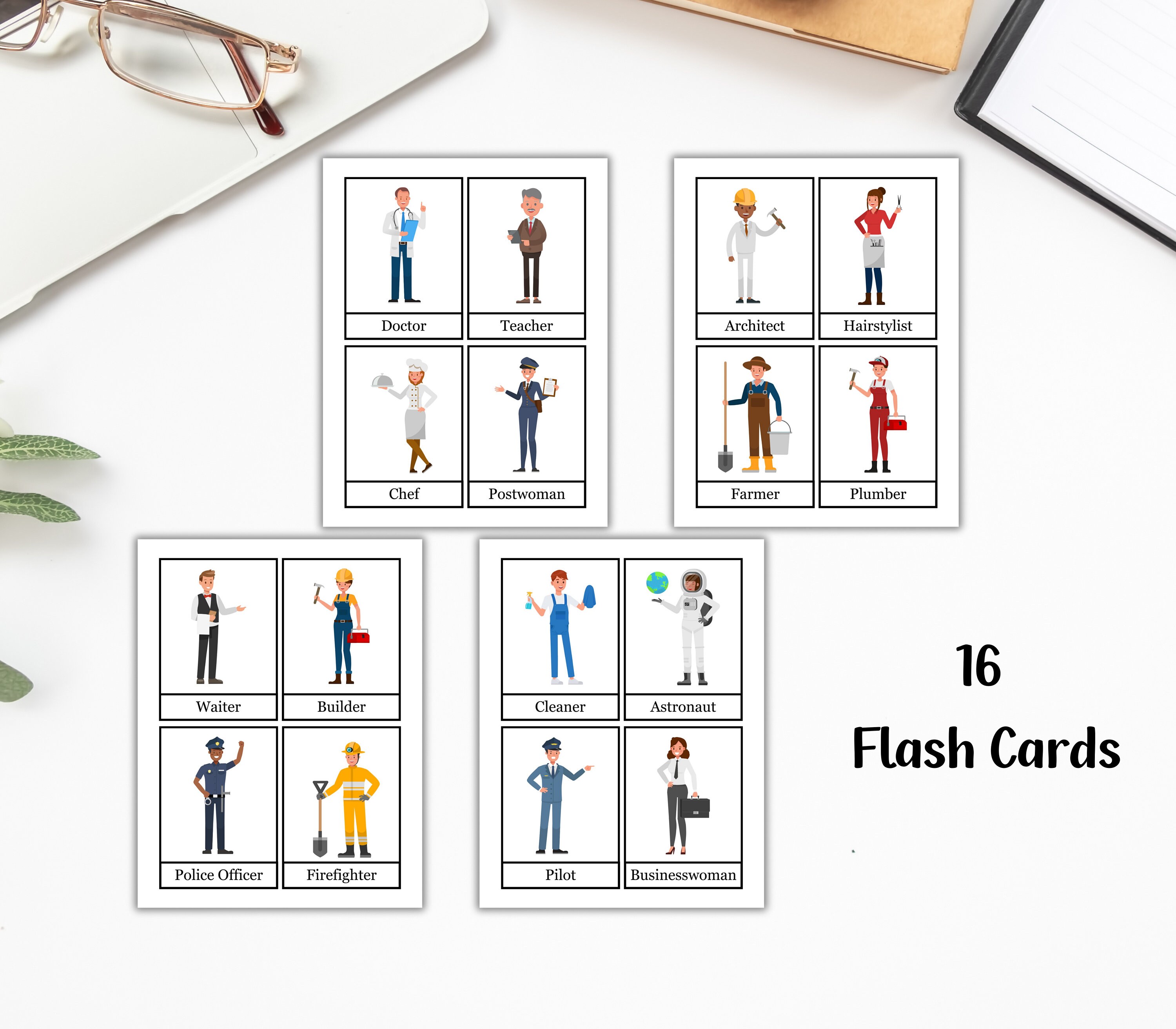 Printable Professions Activity, Occupations Poster, Professions Flash ...