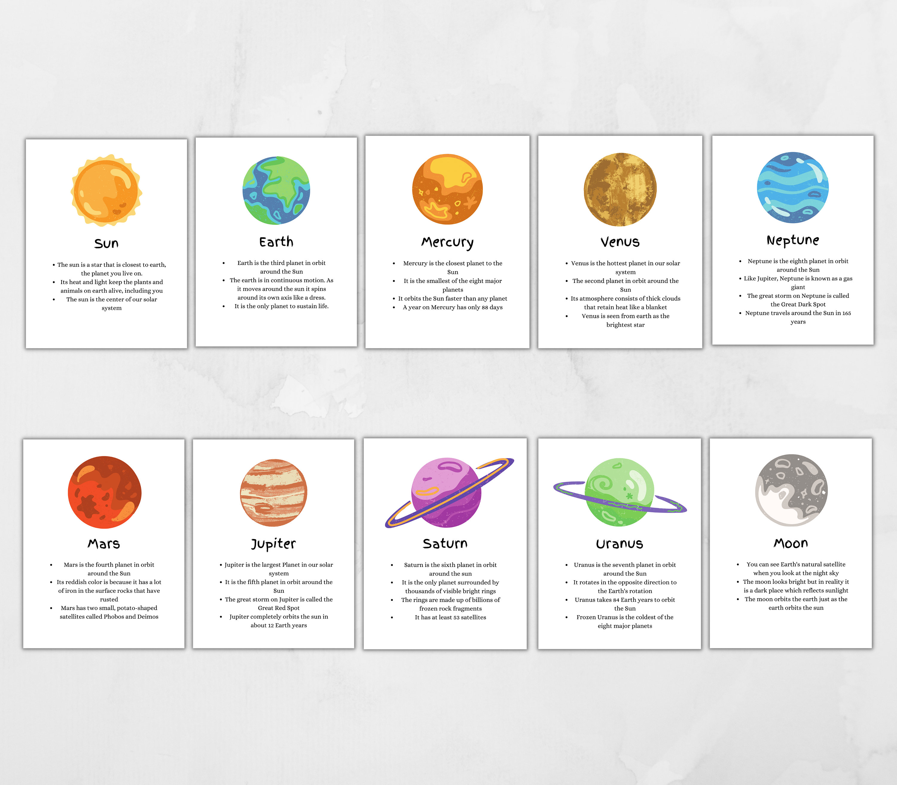 Printable Solar System Bundle, Kids Activity, Learning About Planets ...