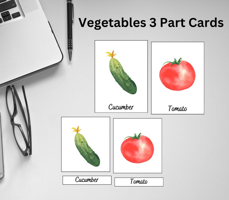 Printable Vegetables Bundle, 32 Vegetable Flash Cards, Kids Activity ...