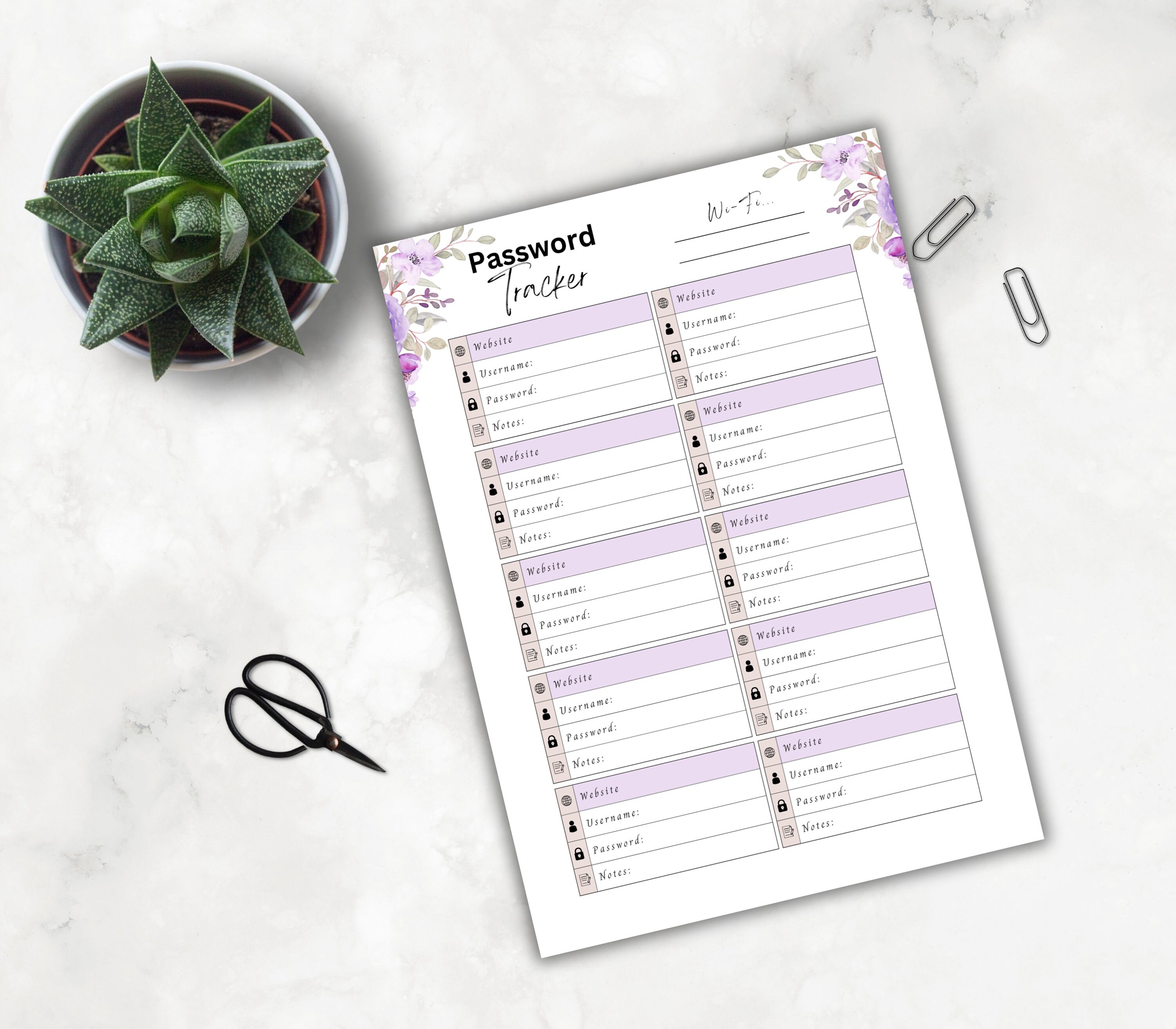 Printable Password Tracker, Password Log, Password Organizer, Planner ...