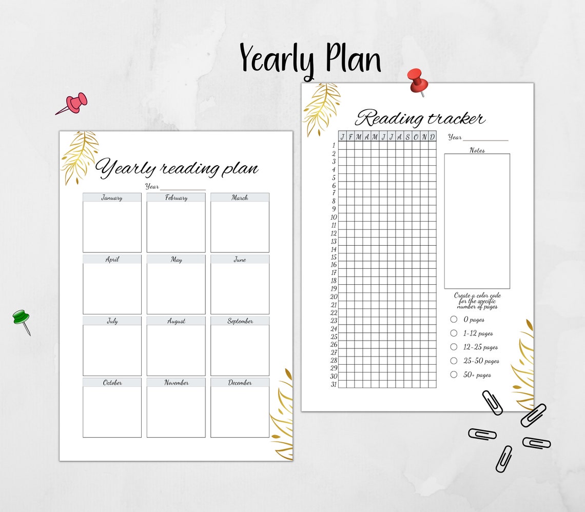 Printable Reading Planner, Book Planner Tracker, Printable Reading ...