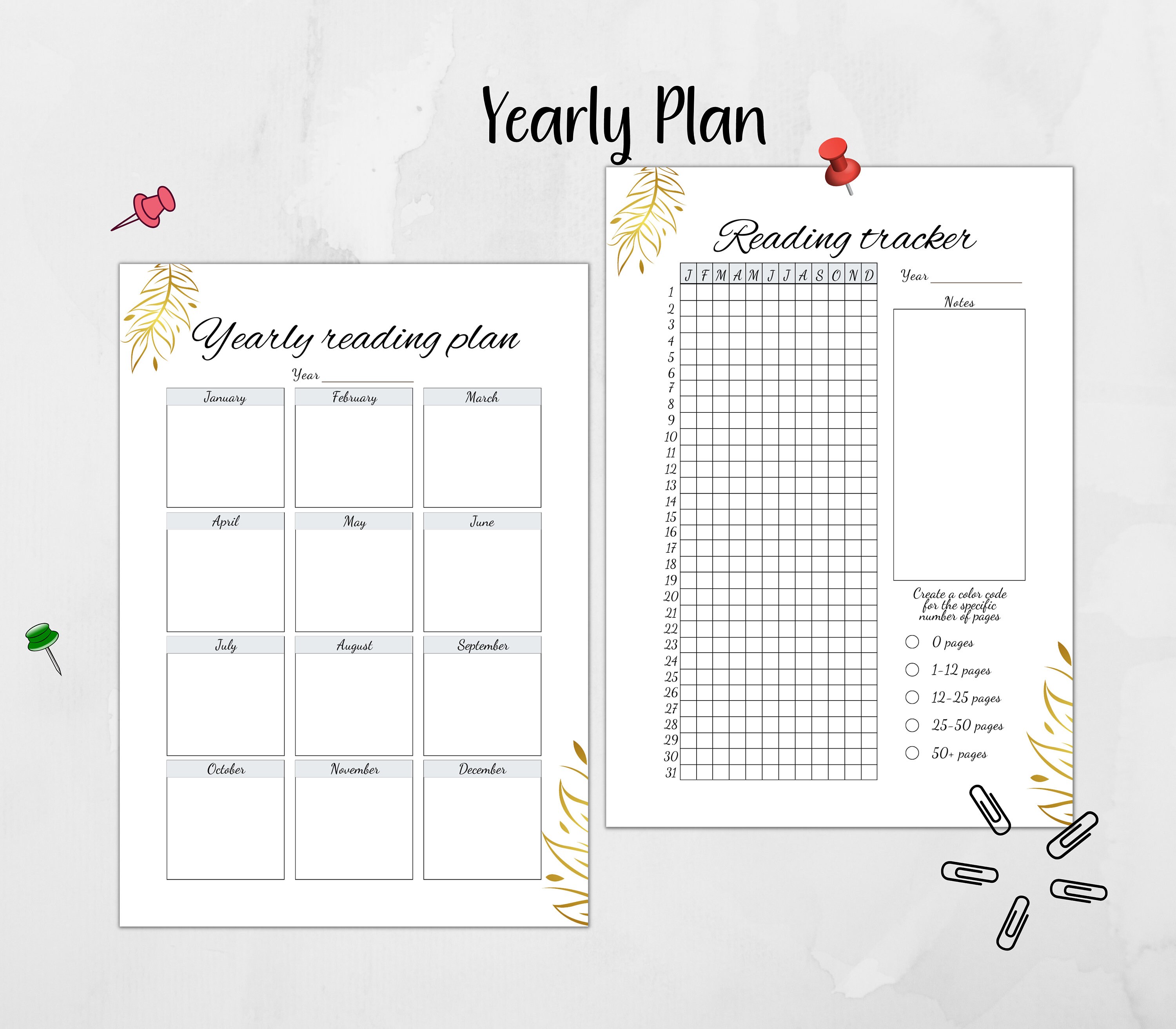 Printable Reading Planner, Book Planner Tracker, Printable Reading ...