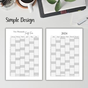 Printable 2024 Yearly Planner, 2024 Calendar, Year Planner Insert, Year ...