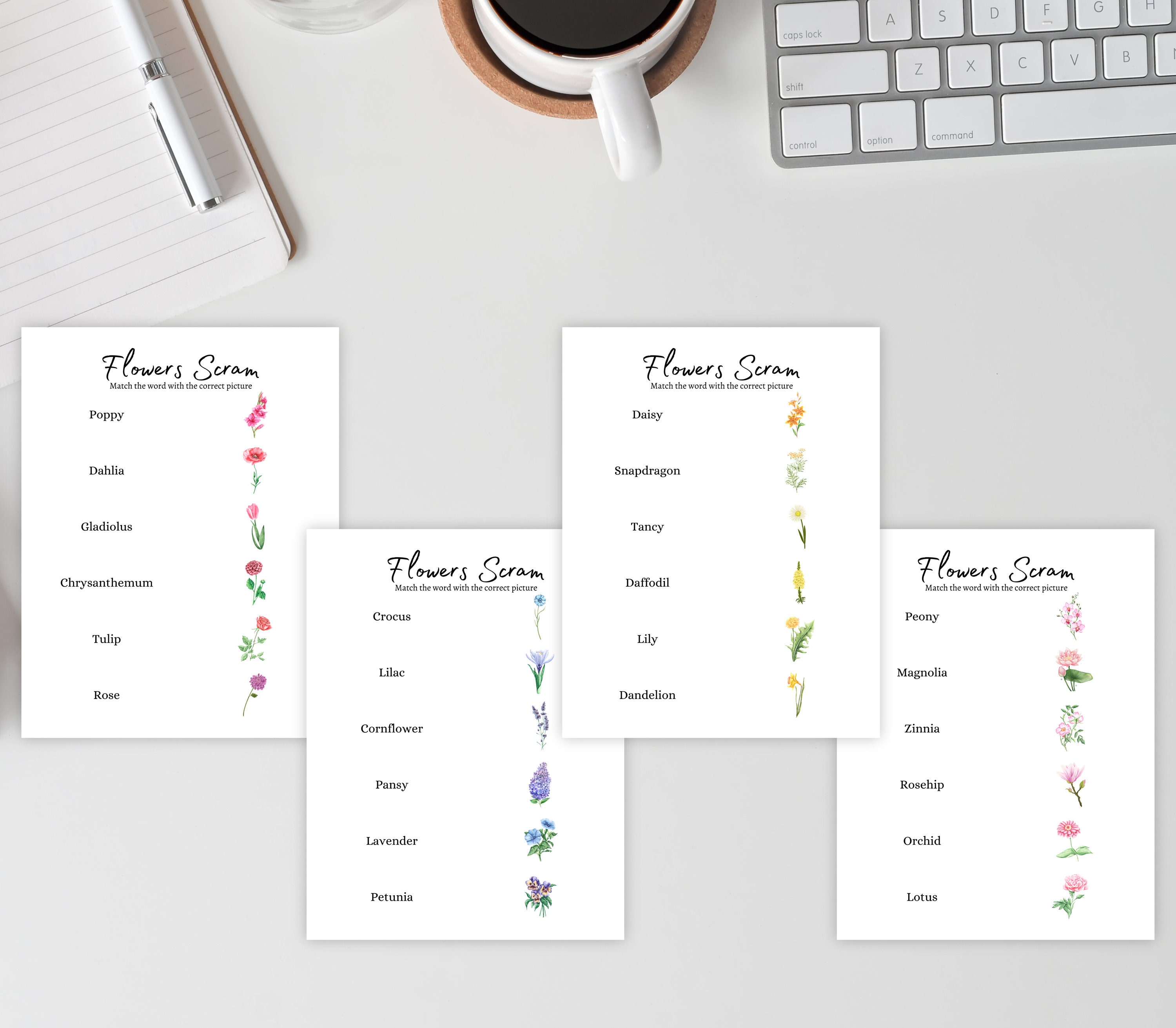 Printable Flowers Study Unit, Flowers Activities, Flash Cards, Learning ...