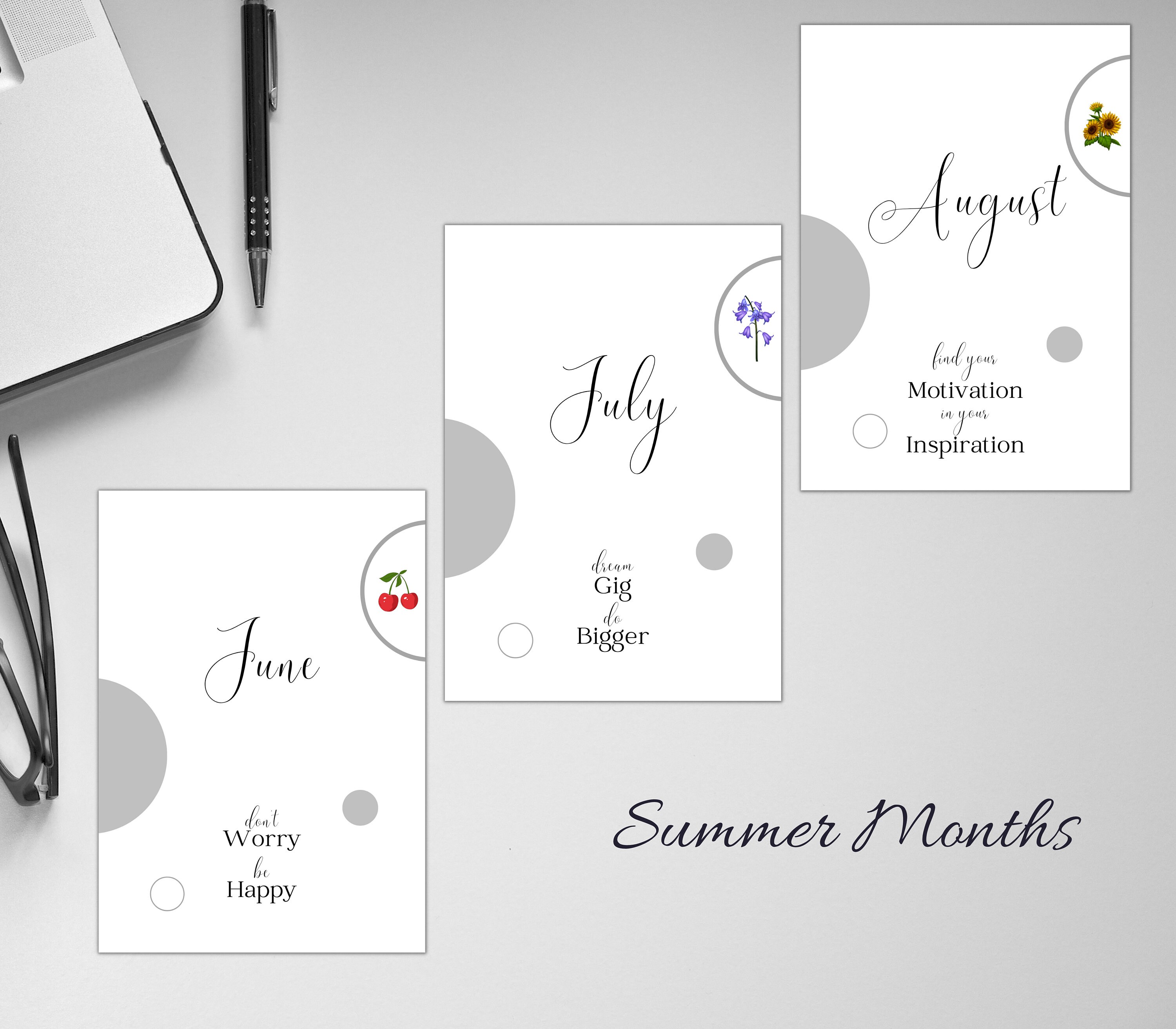 Printable Monthly Cover Pages, Seasonal Monthly Dashboard, Cover Page ...