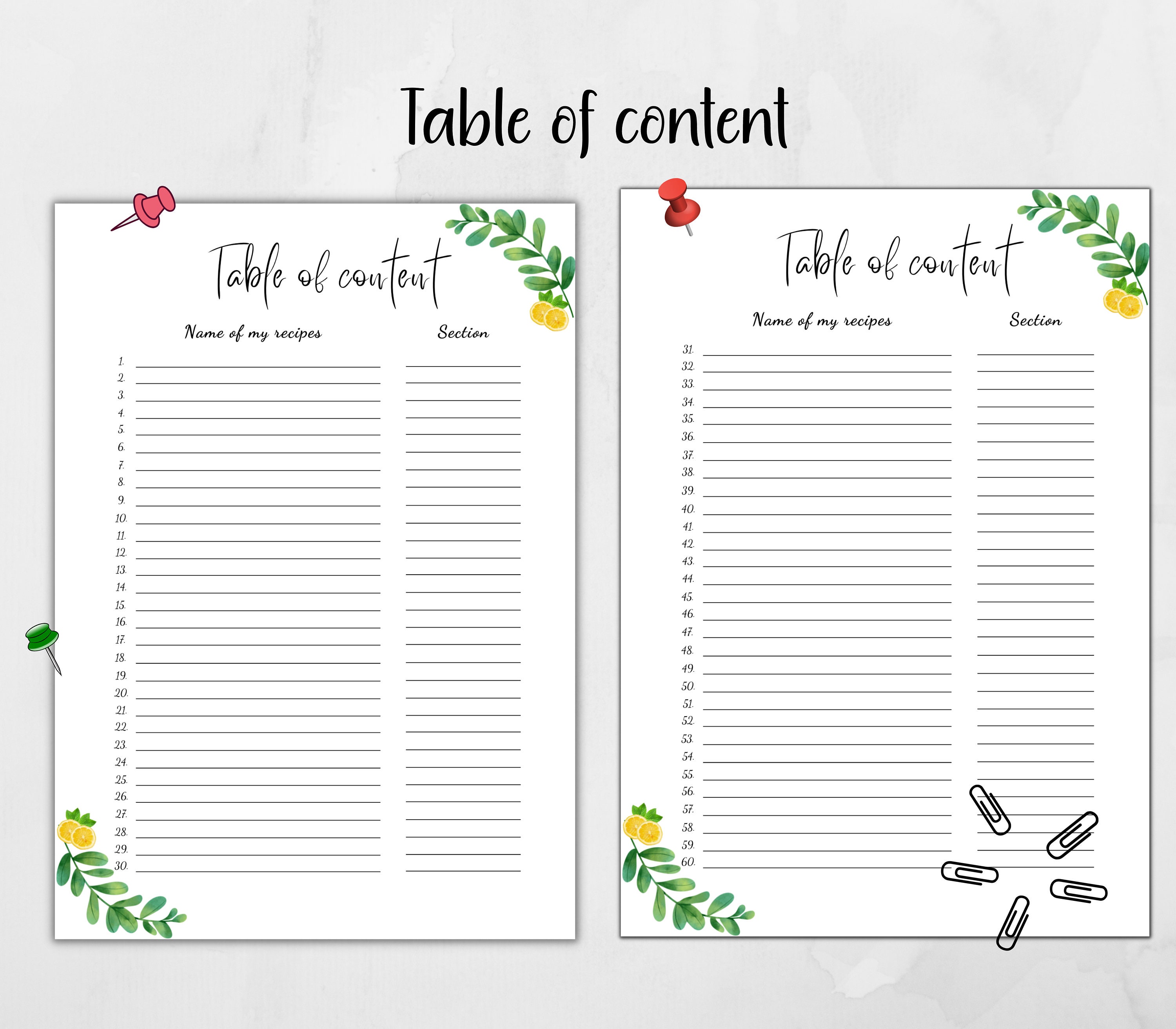 Recipe Book Printable Planner Pages Cookbook Recipe Binder - Etsy