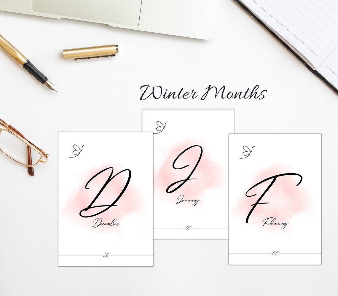 Printable Monthly Cover Pages Dashboard Set, Journal Dividers ...