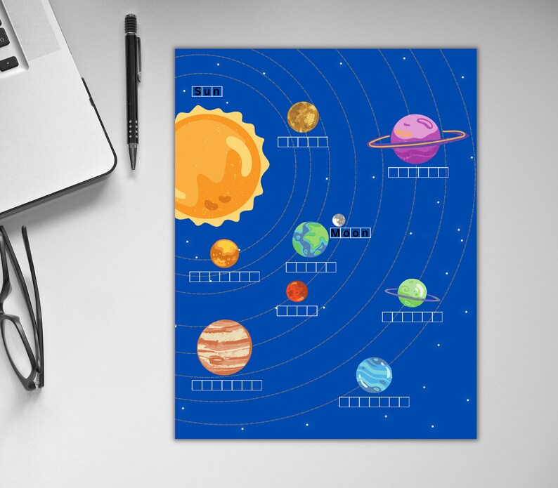 Paquete imprimible del sistema solar, actividad para niños, aprendizaje ...