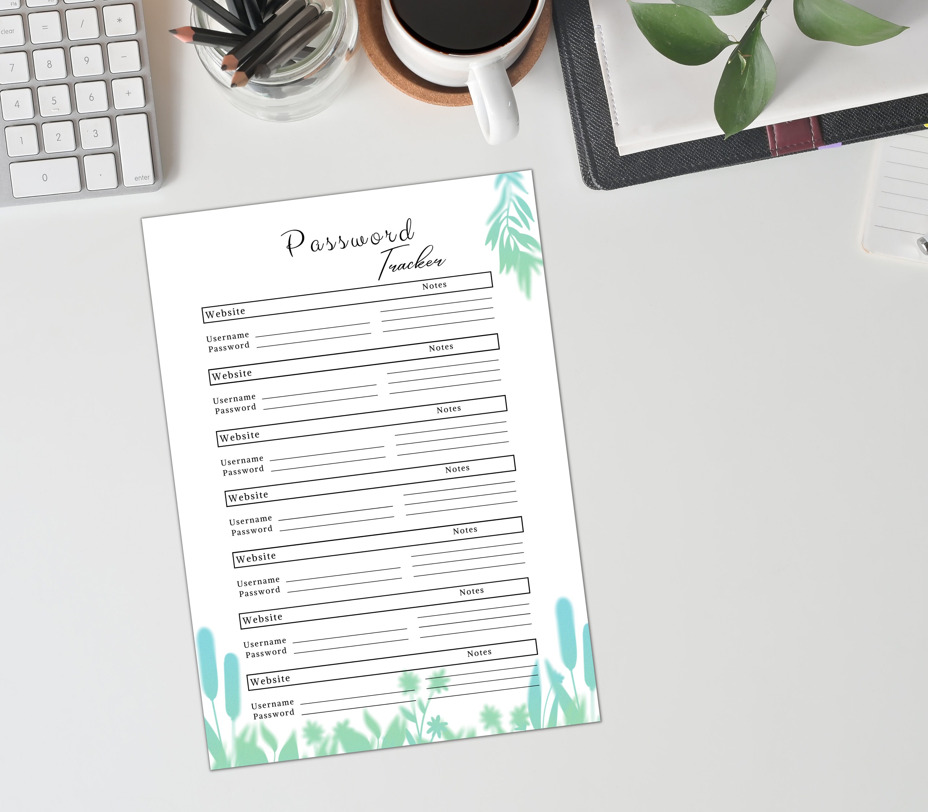 Password Tracker Printable, Password Organizer, Planner Insert ...