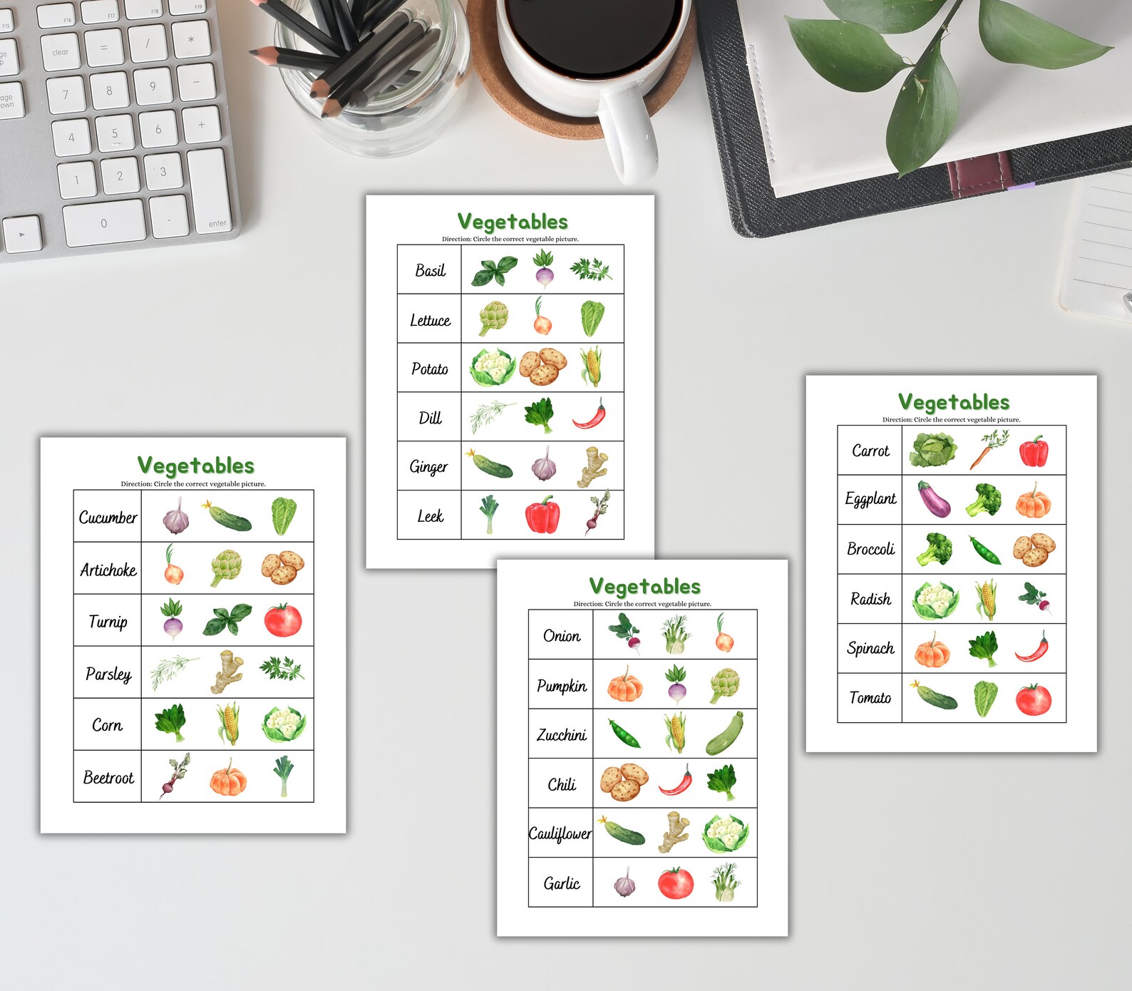 Vegetable Flash Cards: Kids Learning Activity Bundle (printable PDF) - Etsy