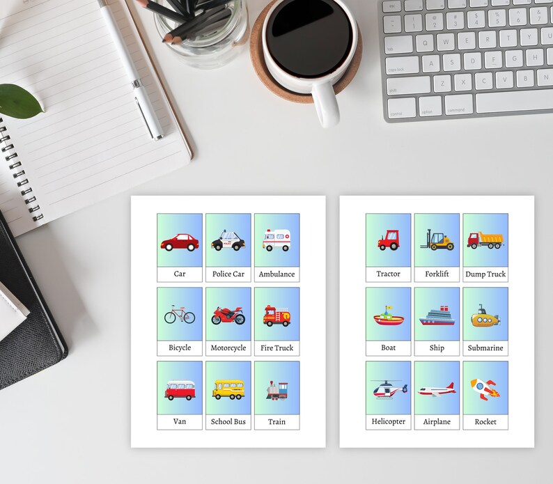 Printable Vehicle Bundle, Kids Activity, Learning About Vehicles ...