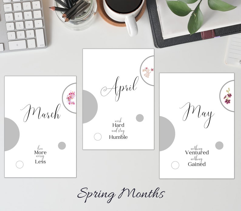 Printable Monthly Cover Pages, Seasonal Monthly Dashboard, Cover Page ...