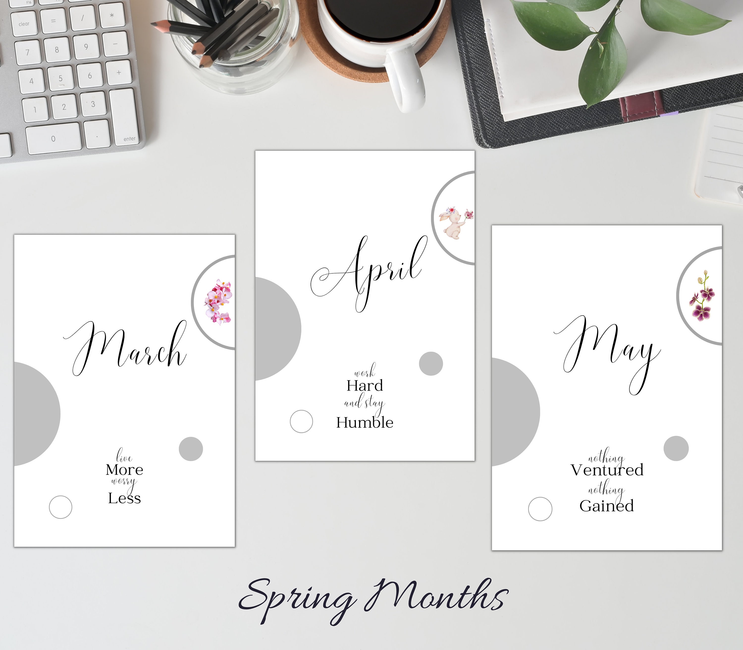 Printable Monthly Planner Cover Pages: Seasonal Dashboard Inserts (PDF ...