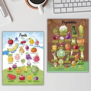 Printable Fruits & Vegetables Bundle, Kids Activity, Learning ...
