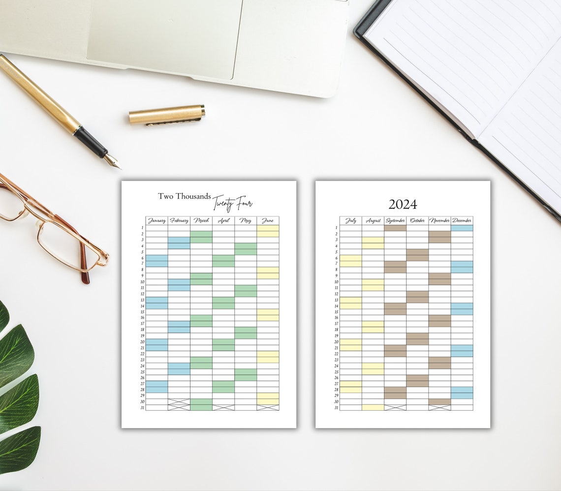 Printable 2024 Yearly Planner, 2024 Calendar, Year Planner Insert, Year ...