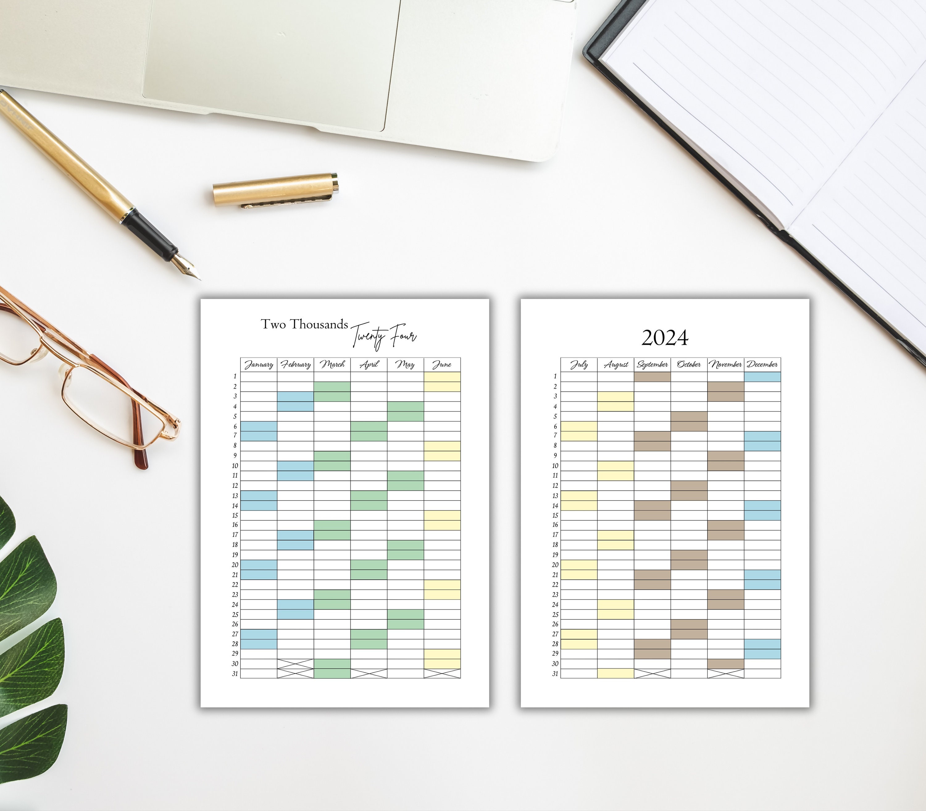 Printable 2024 Yearly Planner, 2024 Calendar, Year Planner Insert, Year ...