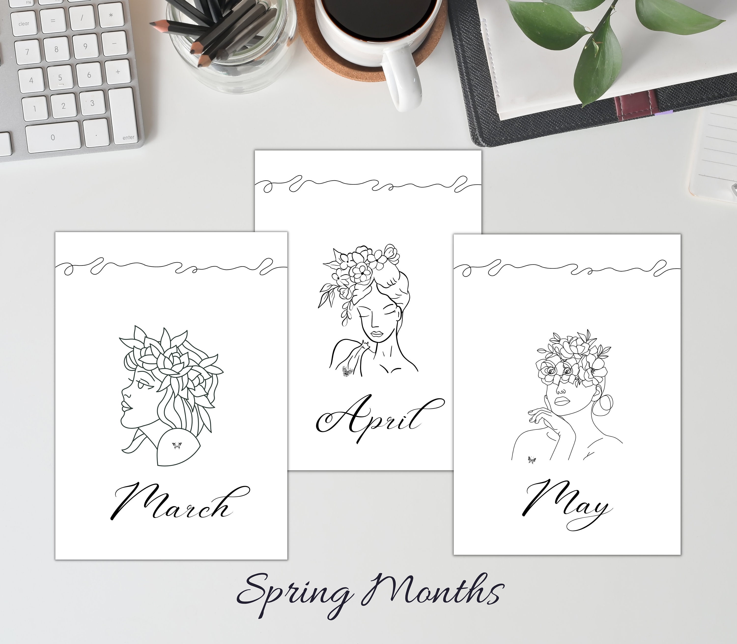 Printable Monthly Planner Covers, Monthly Dashboards, Monthly Inserts ...