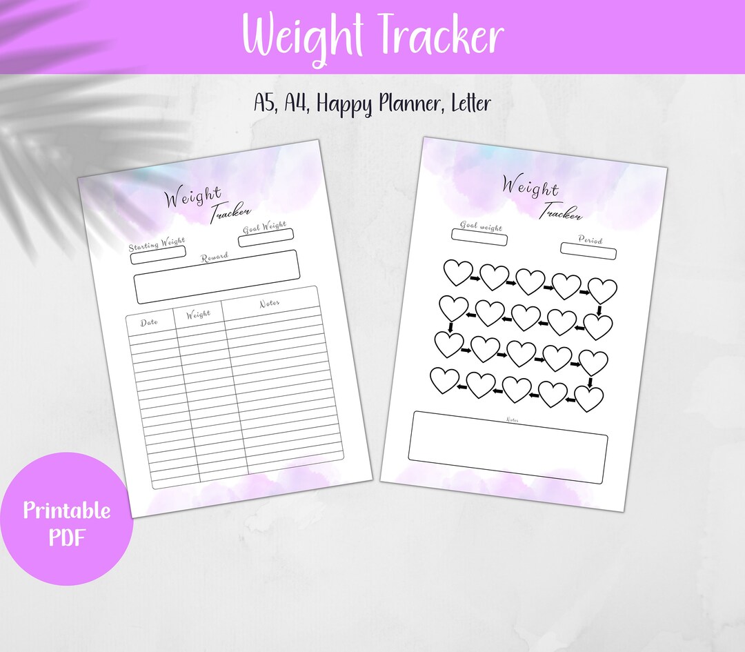 Printable Weight Tracker, Weight Tracker, Weight Log, Weight Planner ...