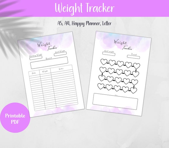 Printable Weight Tracker Weight Tracker Weight Log Weight - Etsy