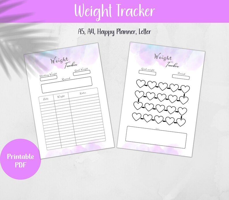 Printable Weight Tracker Weight Tracker Weight Log Weight - Etsy