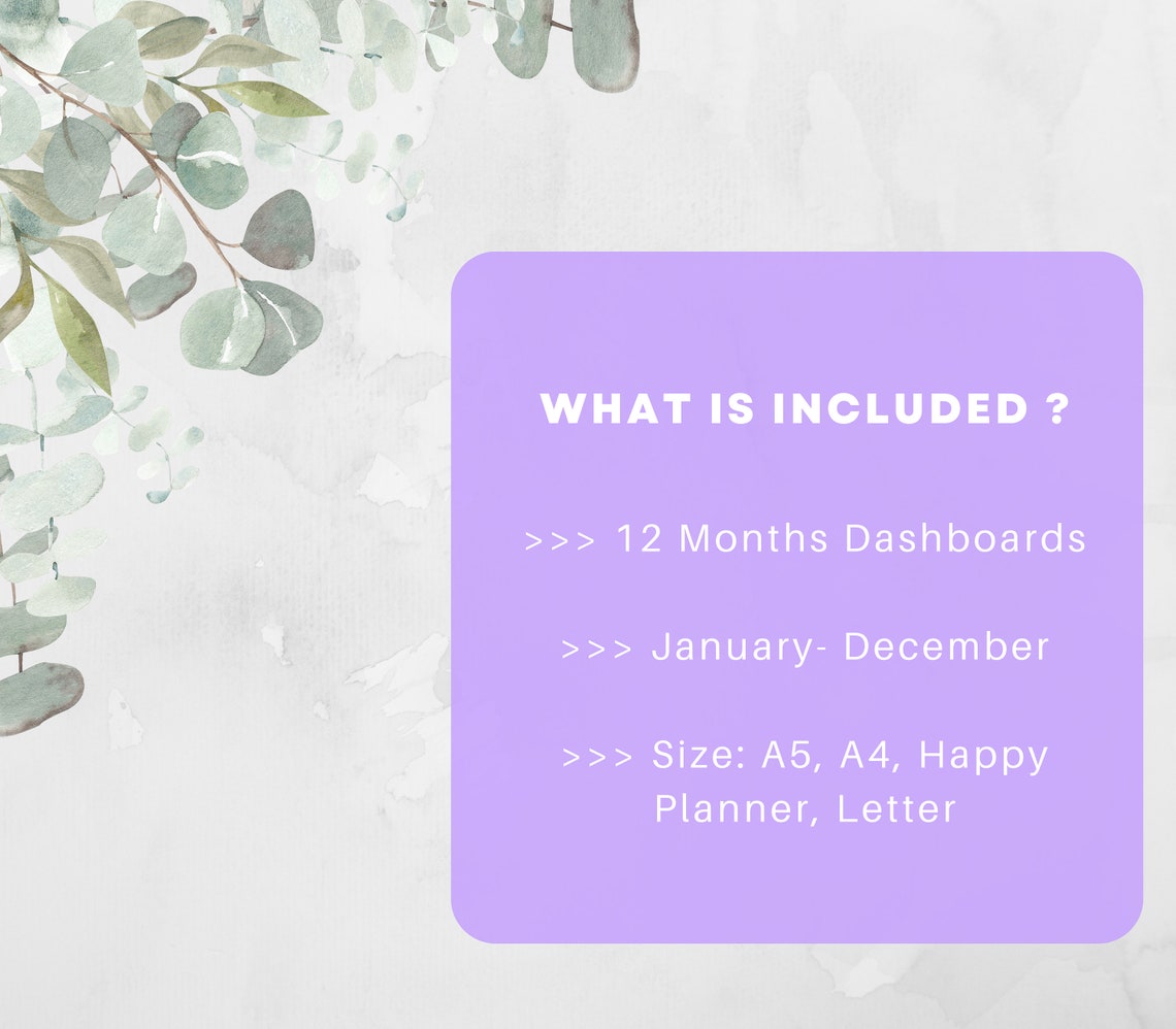 Printable Monthly Dashboards, Monthly Inserts, Inspirational Cover ...