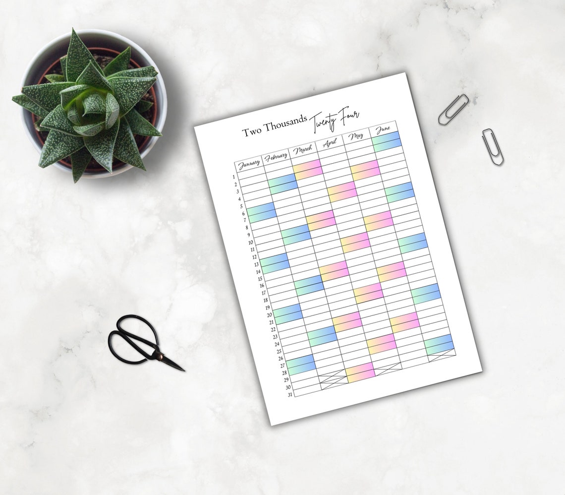 Printable 2024 Yearly Planner, 2024 Calendar, Year Planner Insert, Year ...