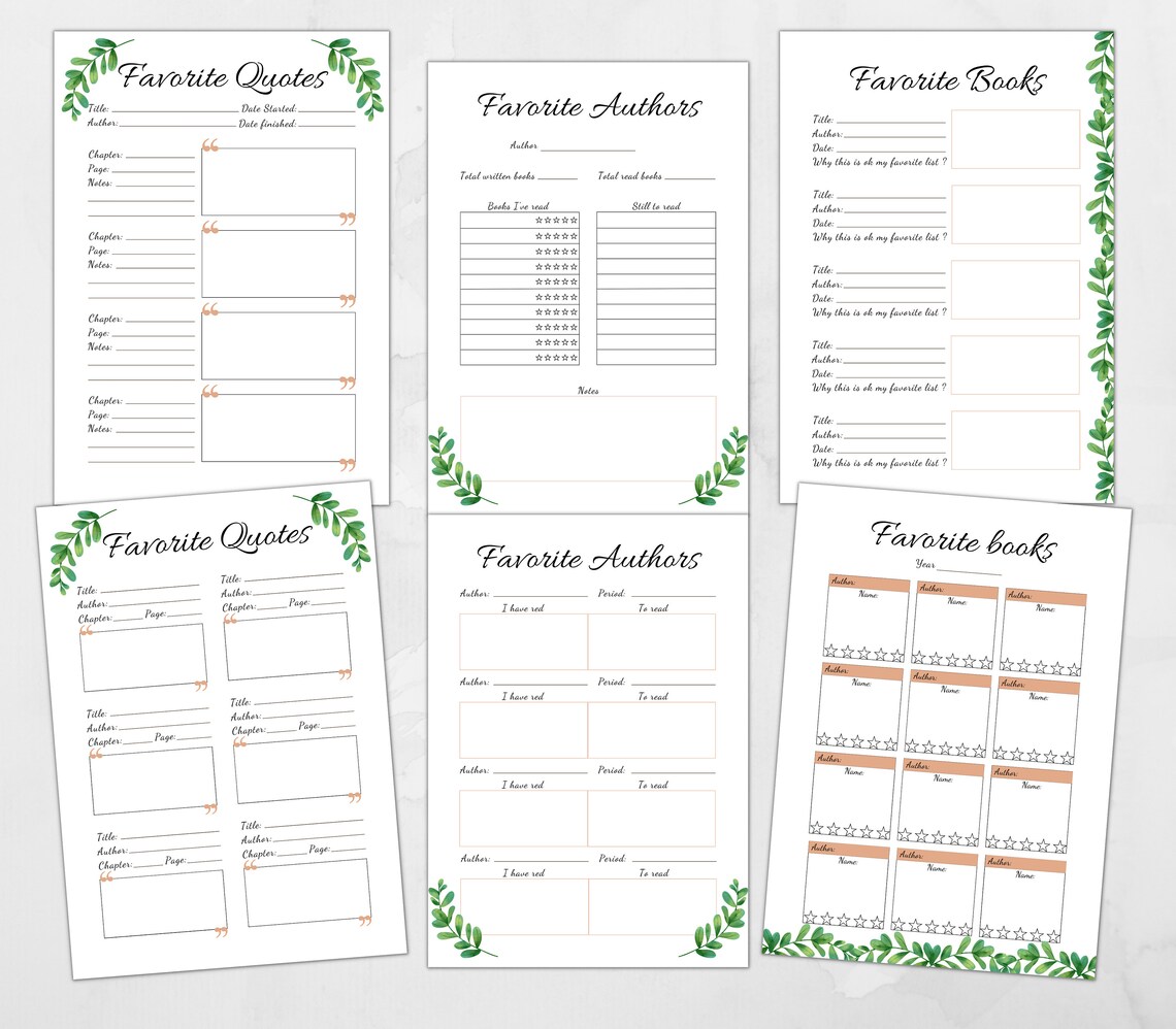 Printable Reading Planner Reading Book Tracker Printable - Etsy