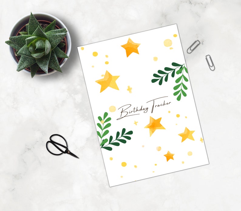 Birthday Tracker Printable, Birthday Organizer, Birthday Planner ...