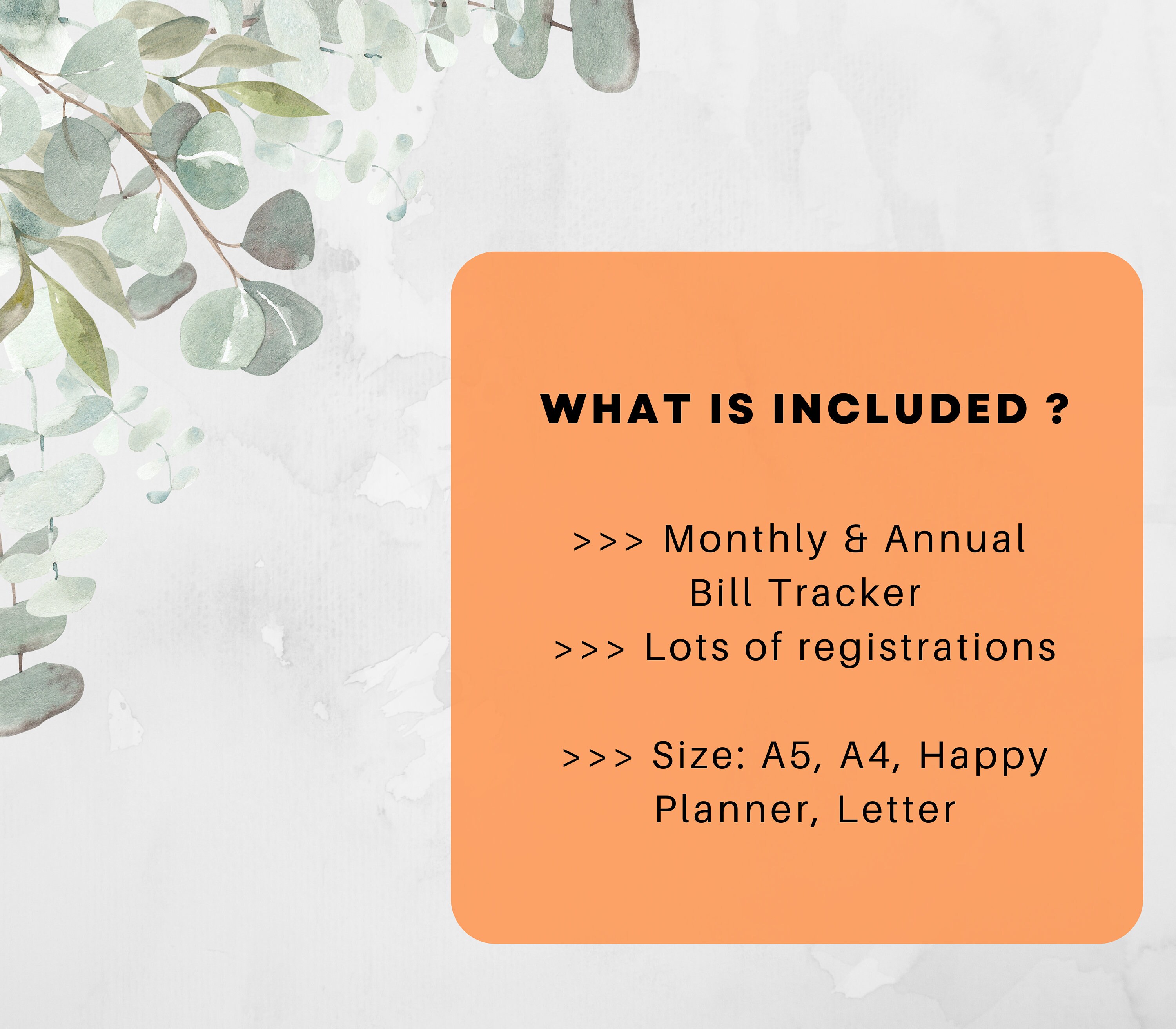 Printable Bill Tracker Planner Inserts, Monthly & Yearly Bill Records ...