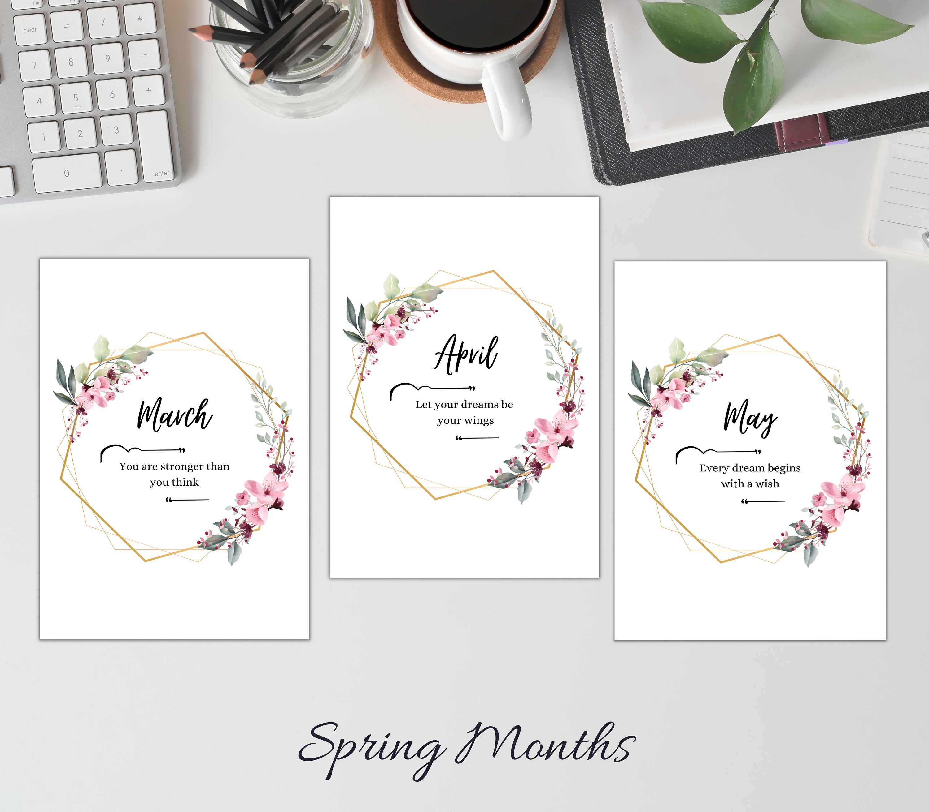 Printable Inspirational Monthly Dashboard, Seasonal Monthly Planner ...