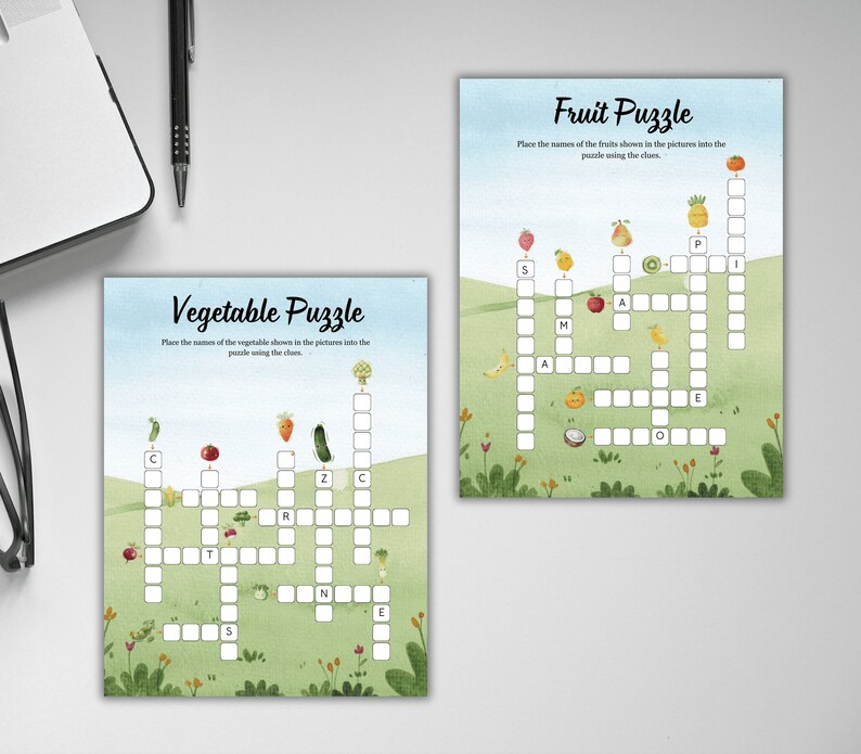 Printable Fruits & Vegetables Bundle, Kids Activity, Learning ...