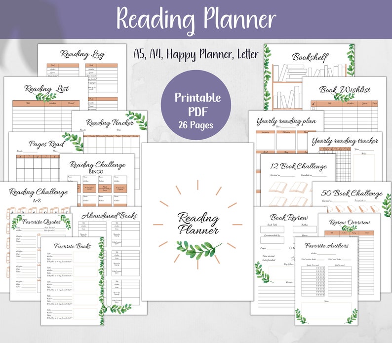 Printable Reading Planner, Reading Book Tracker, Printable Reading ...