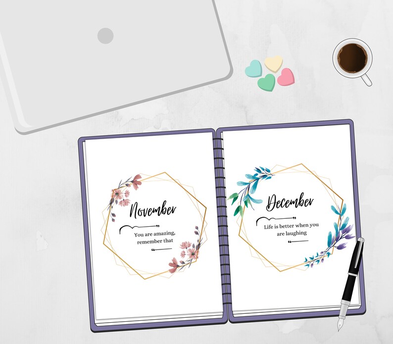 Printable Inspirational Monthly Dashboard, Seasonal Monthly Planner ...