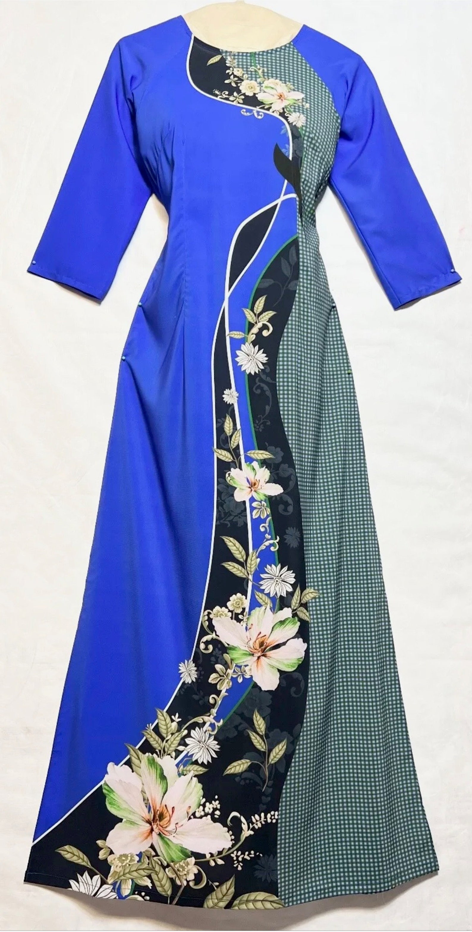 Ao Dai Lua Thai Tuan Mềm Rũ Dài áo 145cm Cổ Tròn Ao Dai - Etsy