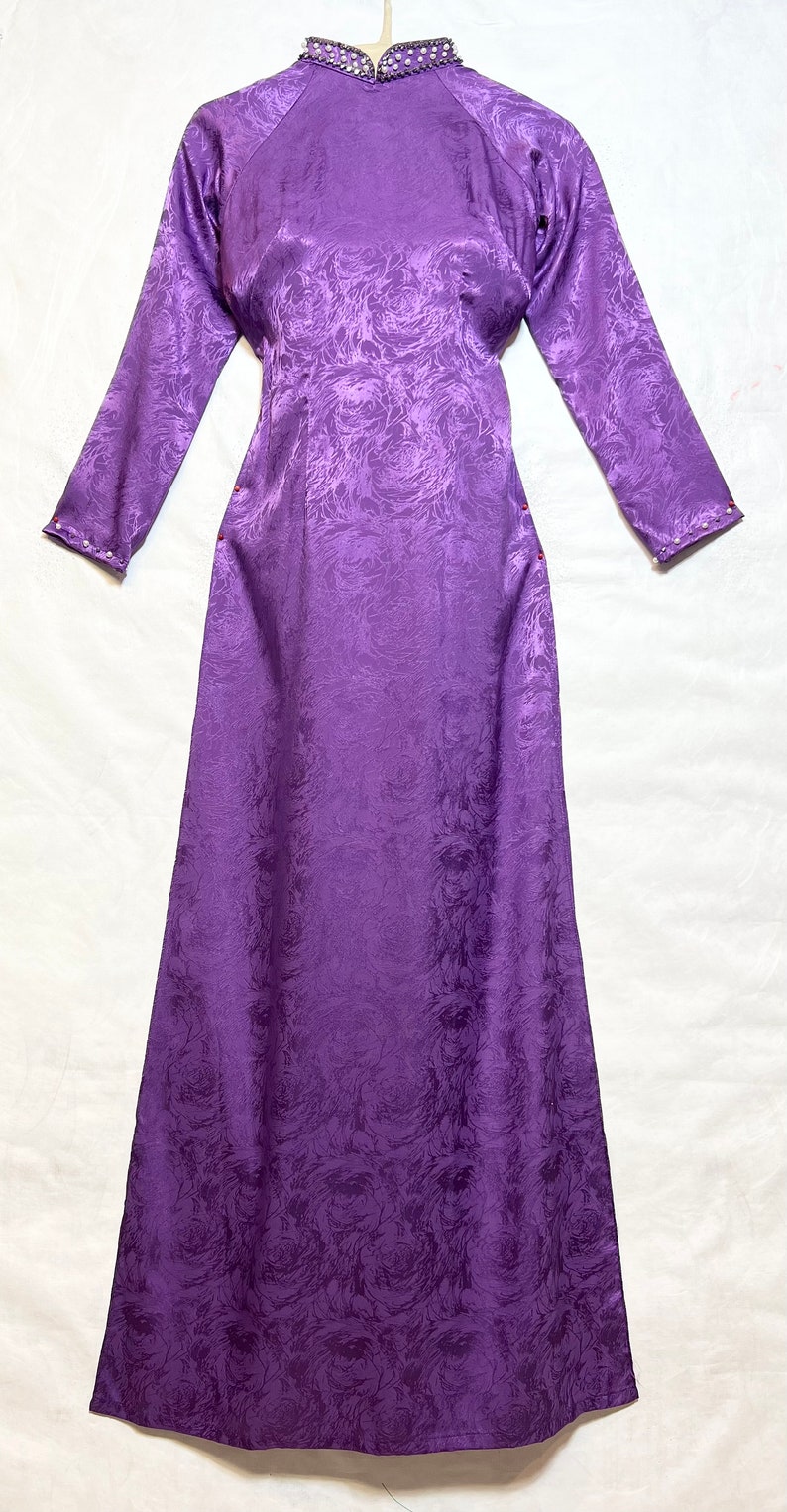 Purple Yellow Ao Dai Tet Ao Dai Lua Gam Thai Tuan S M Cổ Truyền Thống ...
