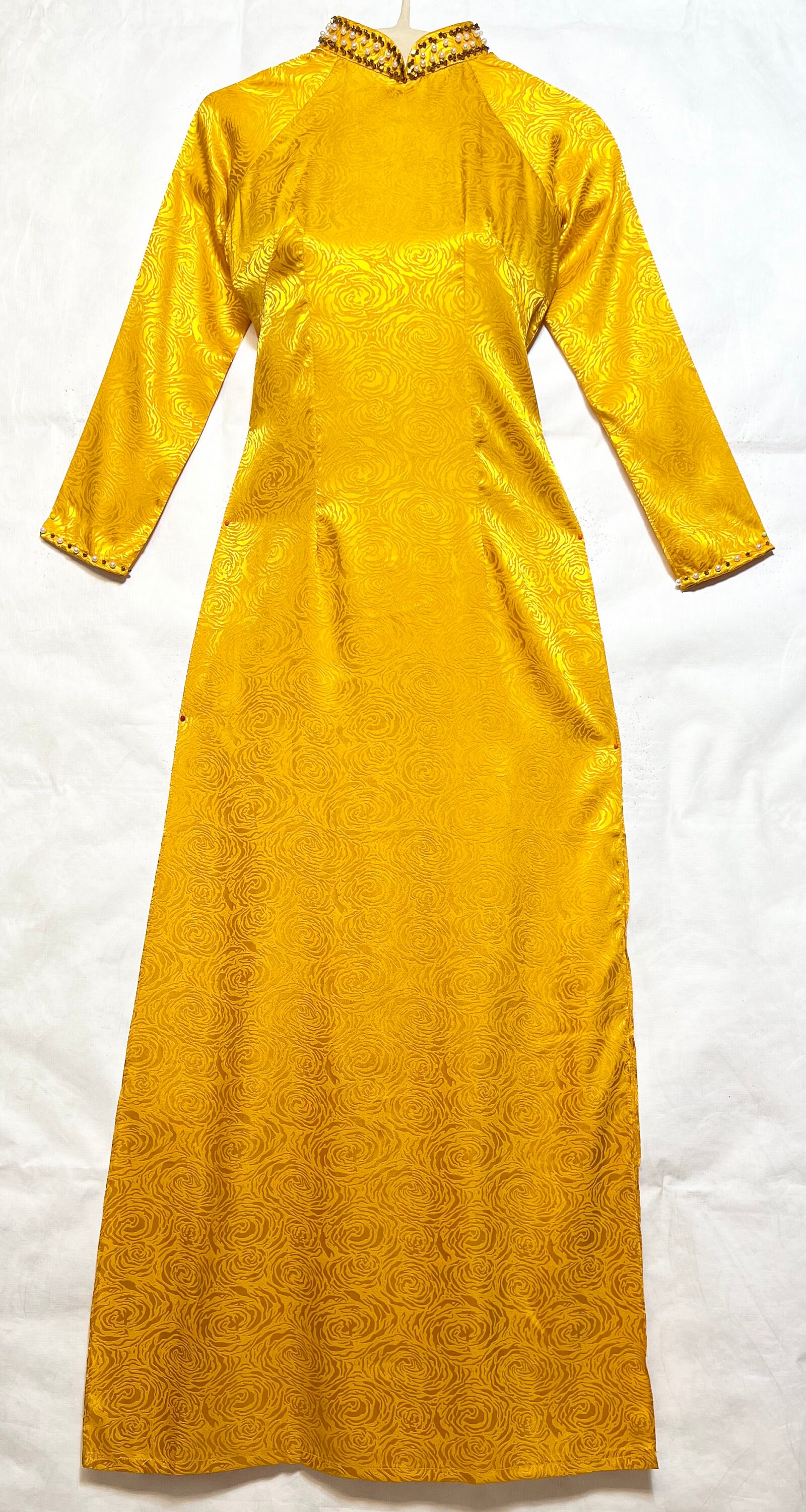 Purple Yellow Ao Dai Tet Ao Dai Lua Gam Thai Tuan S M Cổ Truyền Thống ...